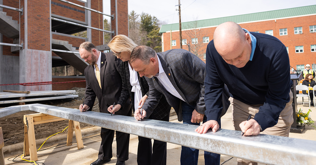 Topping out ceremony held for App State’s Holmes Convocation Center ...